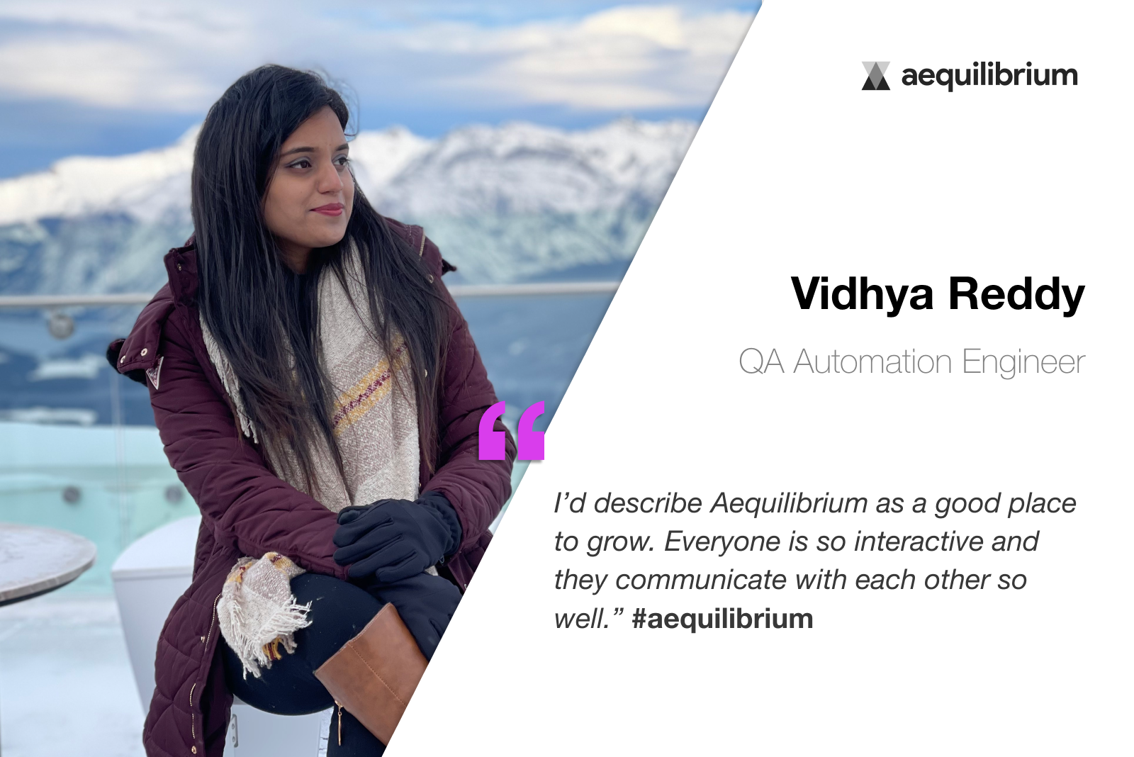 Aequilibrium Employee Spotlight Series (Part 5): Meet Vidhya Reddy ...